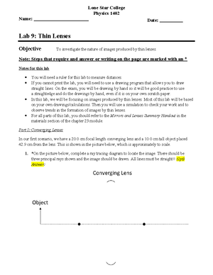 Lab 2 - Coulomb's Law - lab - Lone Star College Physics 1402 Name