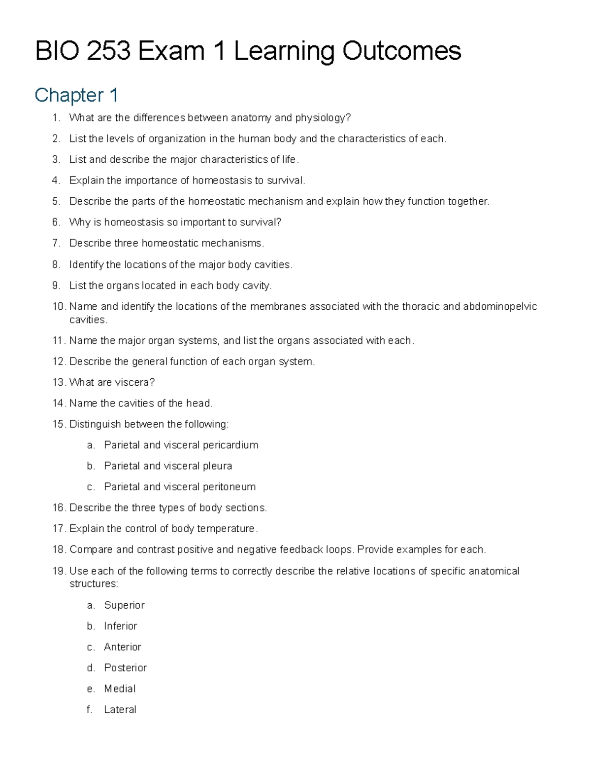 Bio 253 Exam 1 Study Guide: Key Concepts in Cell Membrane Transport ...
