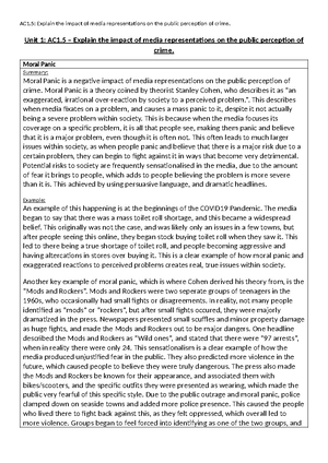 Criminology Unit 1 AC1.1: Types of Crime Explained - Studocu