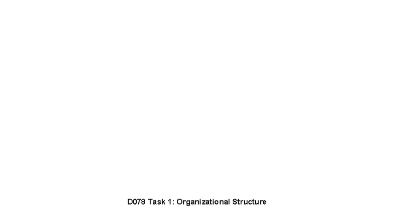 D078 Task 1 - Organizational Structure - Functional Organizational ...