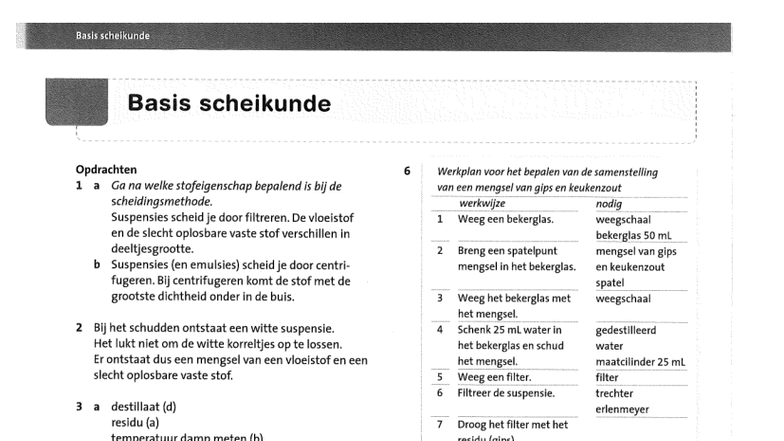 4A Basis Scheikunde: Werkplan voor Scheidingsmethoden en Extractie ...