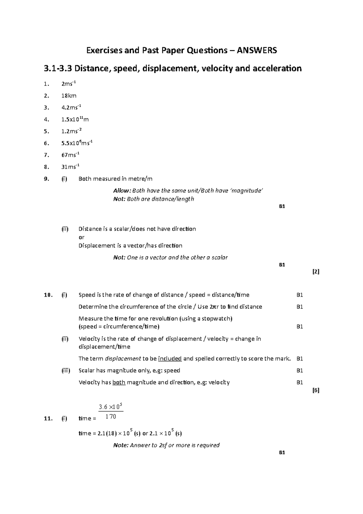 3 Motion Workbook Q&A - Answers for 3.1 to 3.8 - Studocu