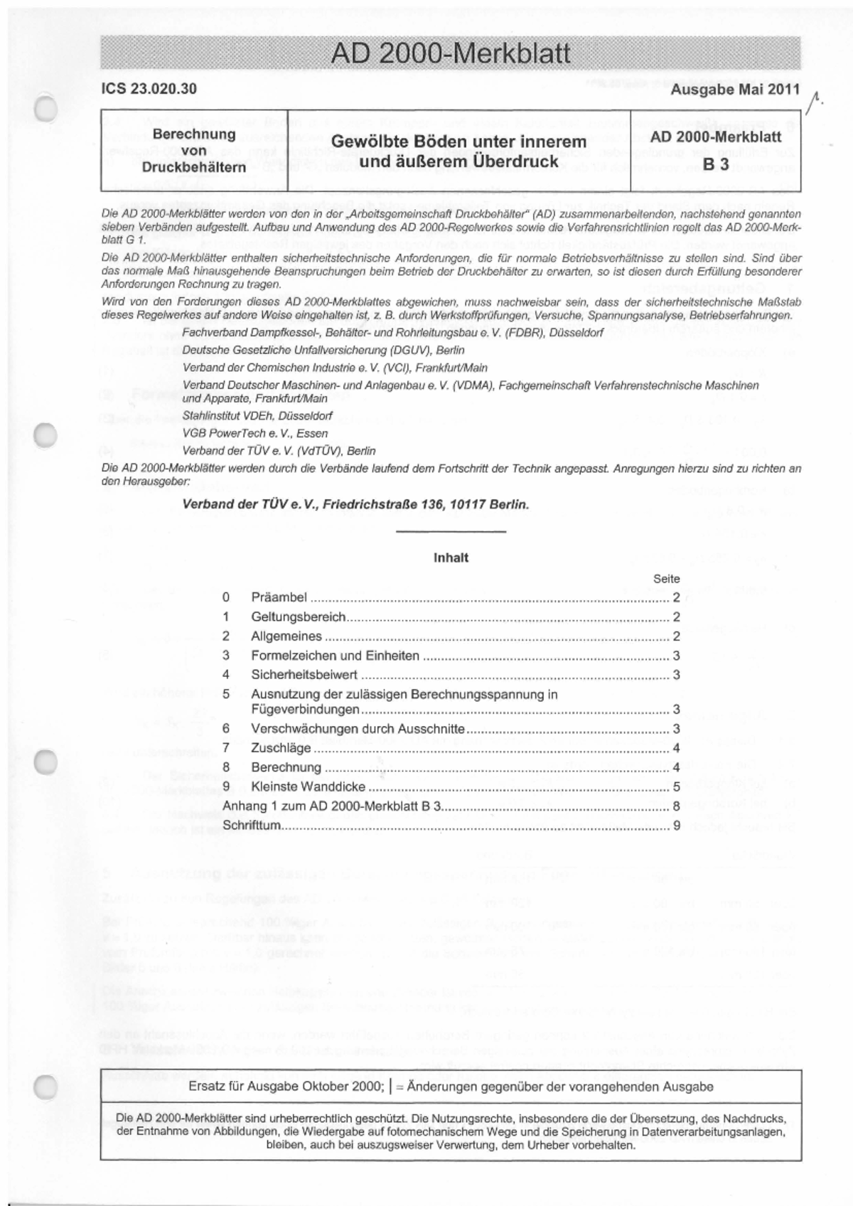 AD2000-B3 Merkblatt für Gewölbte Böden unter Druck WS22 23 - Studocu