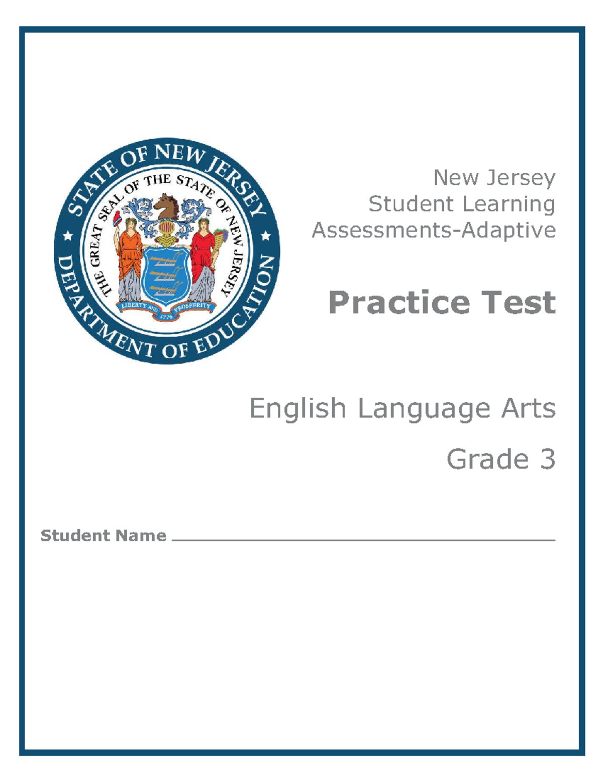 NJSLA Adaptive Grade 3 ELA Practice Test Guide - Studocu