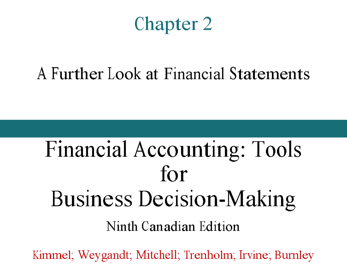 Chapter 2 - Financial Statements Overview (FINC 101) - Studocu