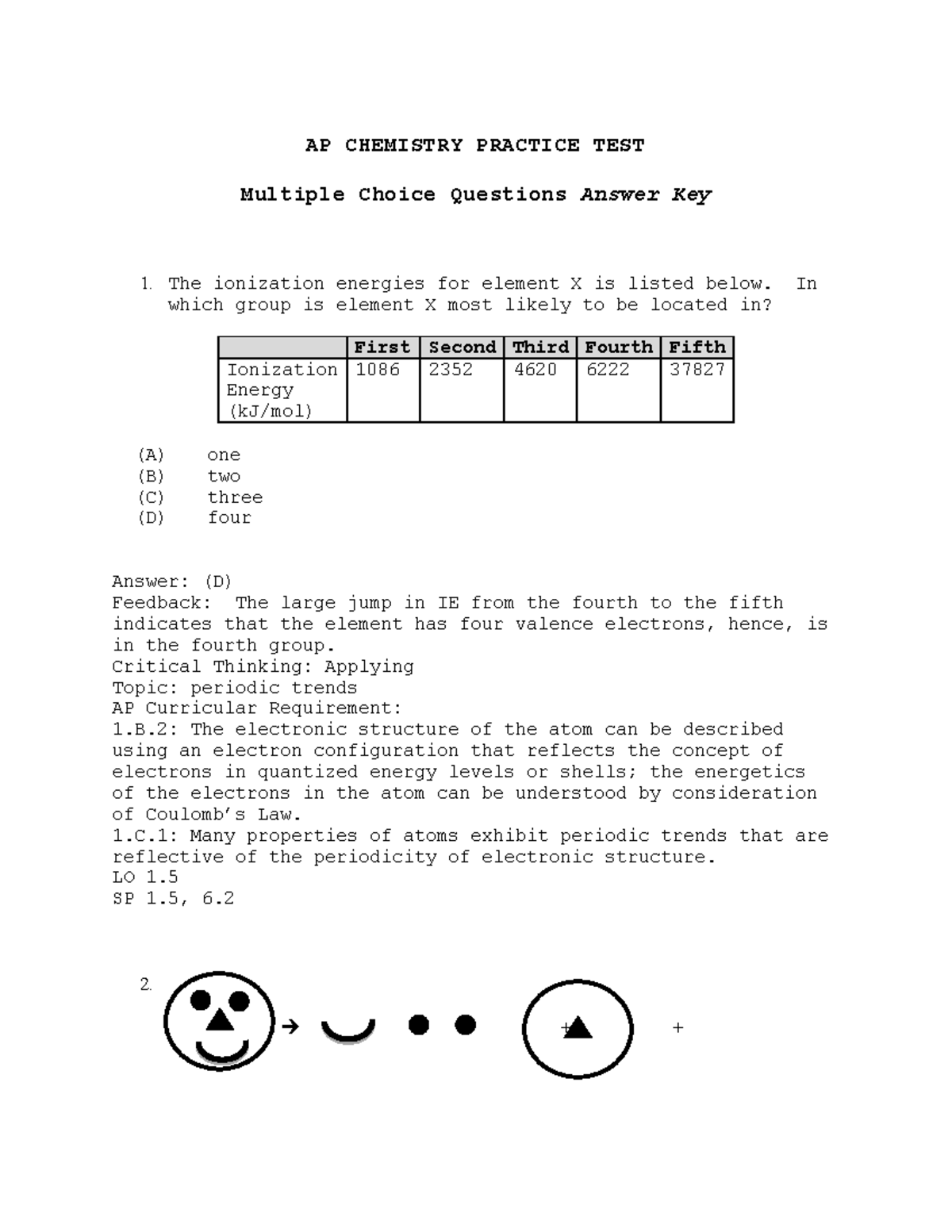 AP CHEMISTRY Final Exam Practice Test Answer Key - Studocu