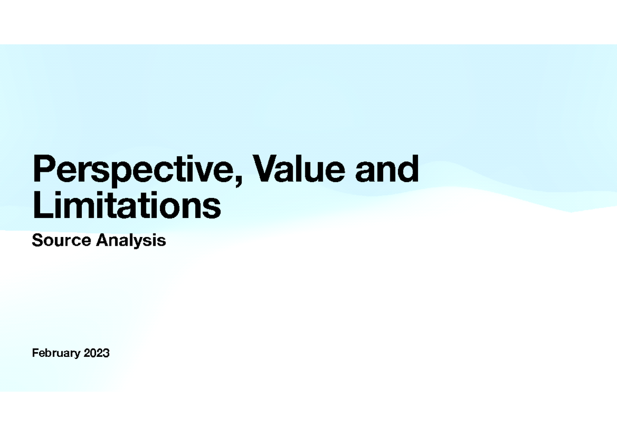 HSC Source Analysis: Perspectives, Value, and Limitations Explained ...