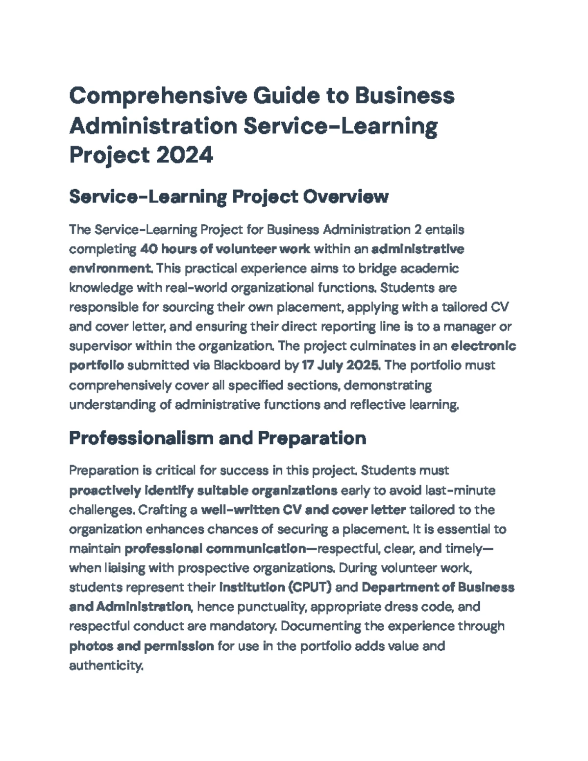 BUSINESS ADMINISTRATION 2 SERVICE-LEARNING PROJECT GUIDELINES 2024 ...
