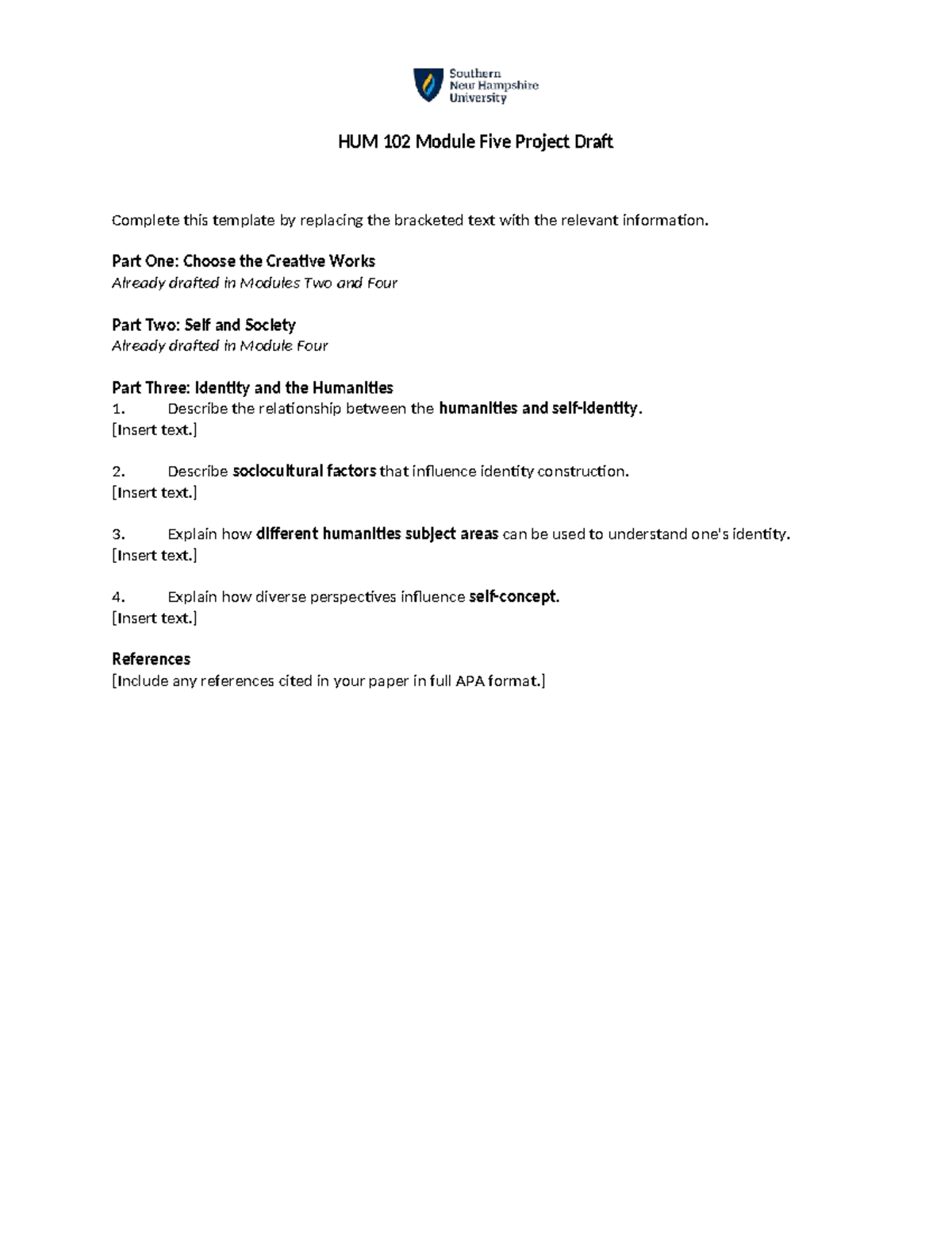 {HUM 102} Module Five: Project Draft - HUM 102 Module Five Project ...