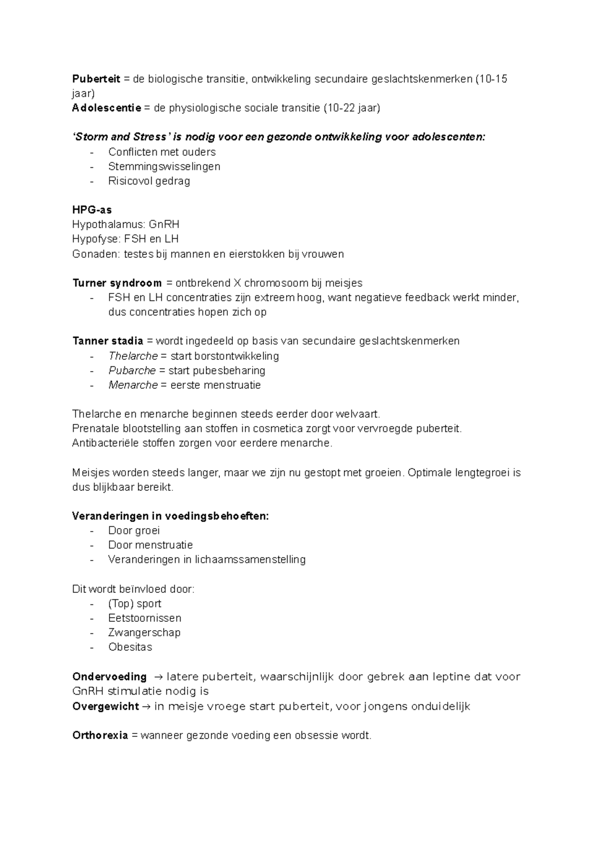 Aantekeningen over Puberteit en Adolescentie: Biologische en Sociale ...