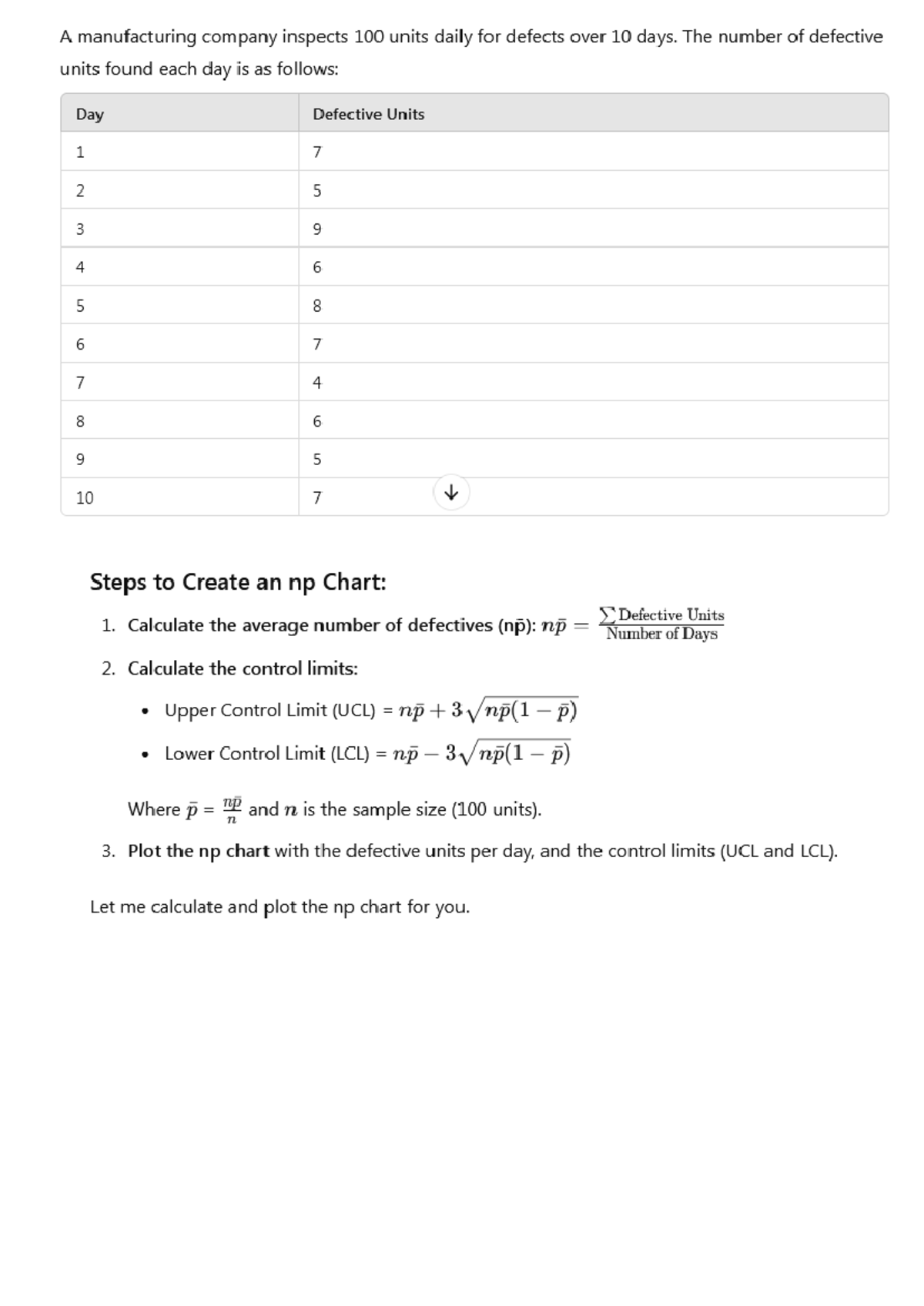 Unit 2 Problems: np Chart for Daily Defective Units Analysis - Studocu