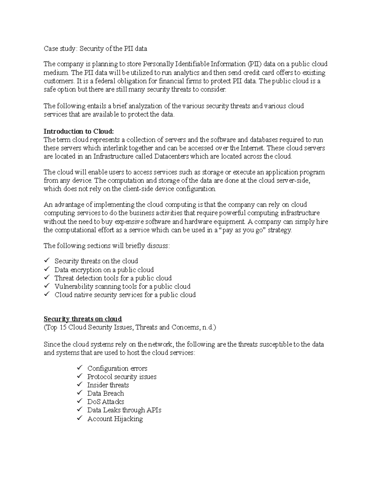 CTS4623 CCBE Module 05 Assignment Deliverable 5 - Cloud Security ...