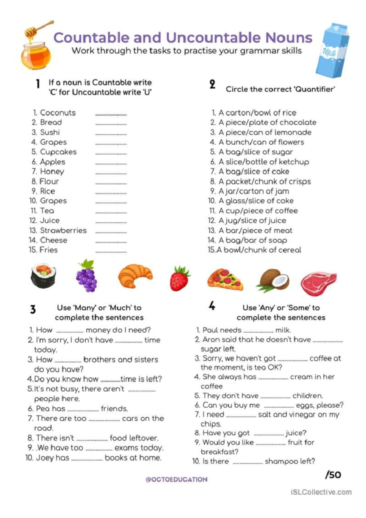 Contables , no contables,some,any - Countable and Uncountable Nouns ...