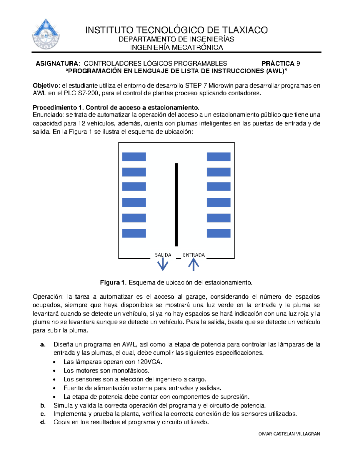 Práctica 9: Programación AWL en Controladores Lógicos (CLP) - Studocu