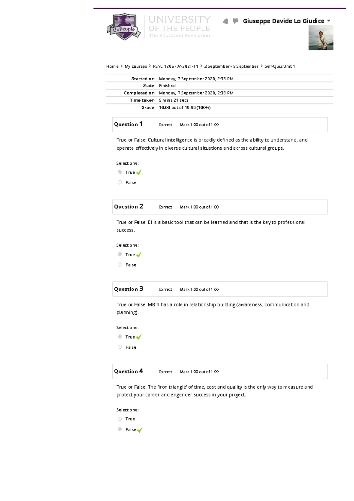 Graded Quiz Unit 6 Attempt review - Started on Wednesday, 12 October ...
