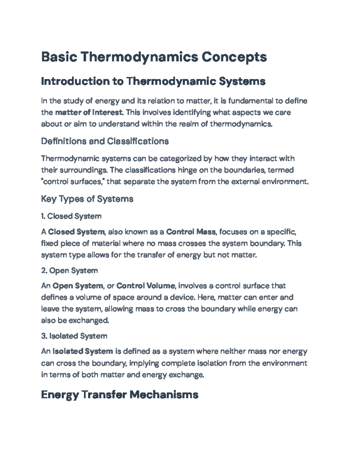 Thermodynamics 101: Basic Concepts and System Classifications - Basic ...
