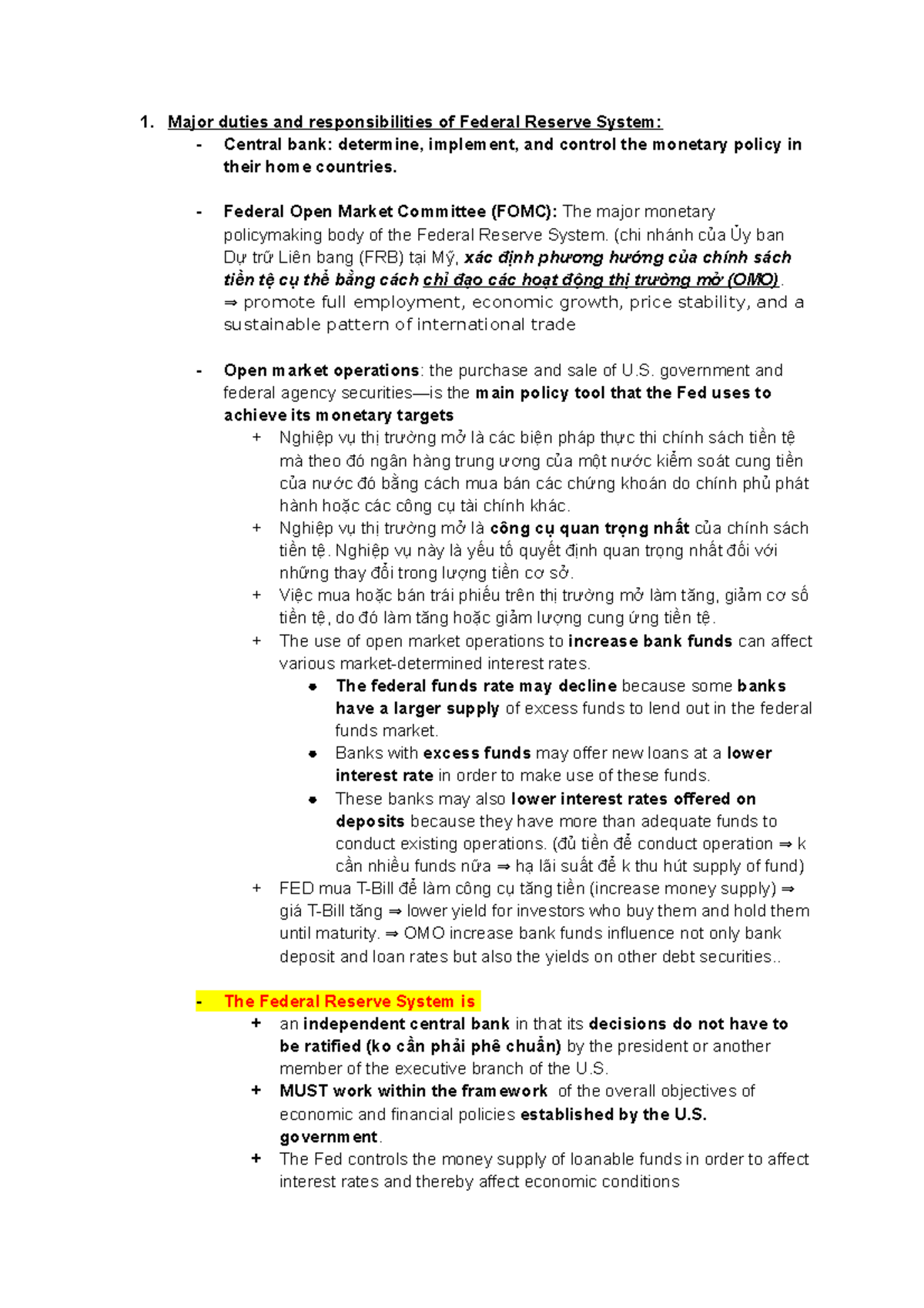 Chapter 4 FIM - Federal Reserve's Monetary Policy and Functions - Studocu