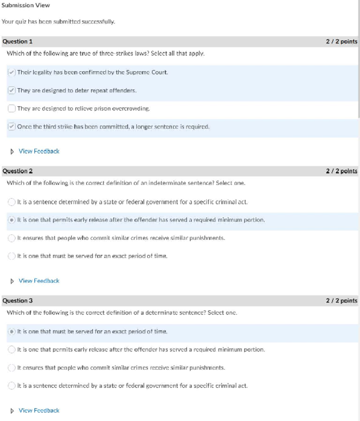 2-3 Module Two Quiz - Law Sentencing Principles and Definitions - Studocu