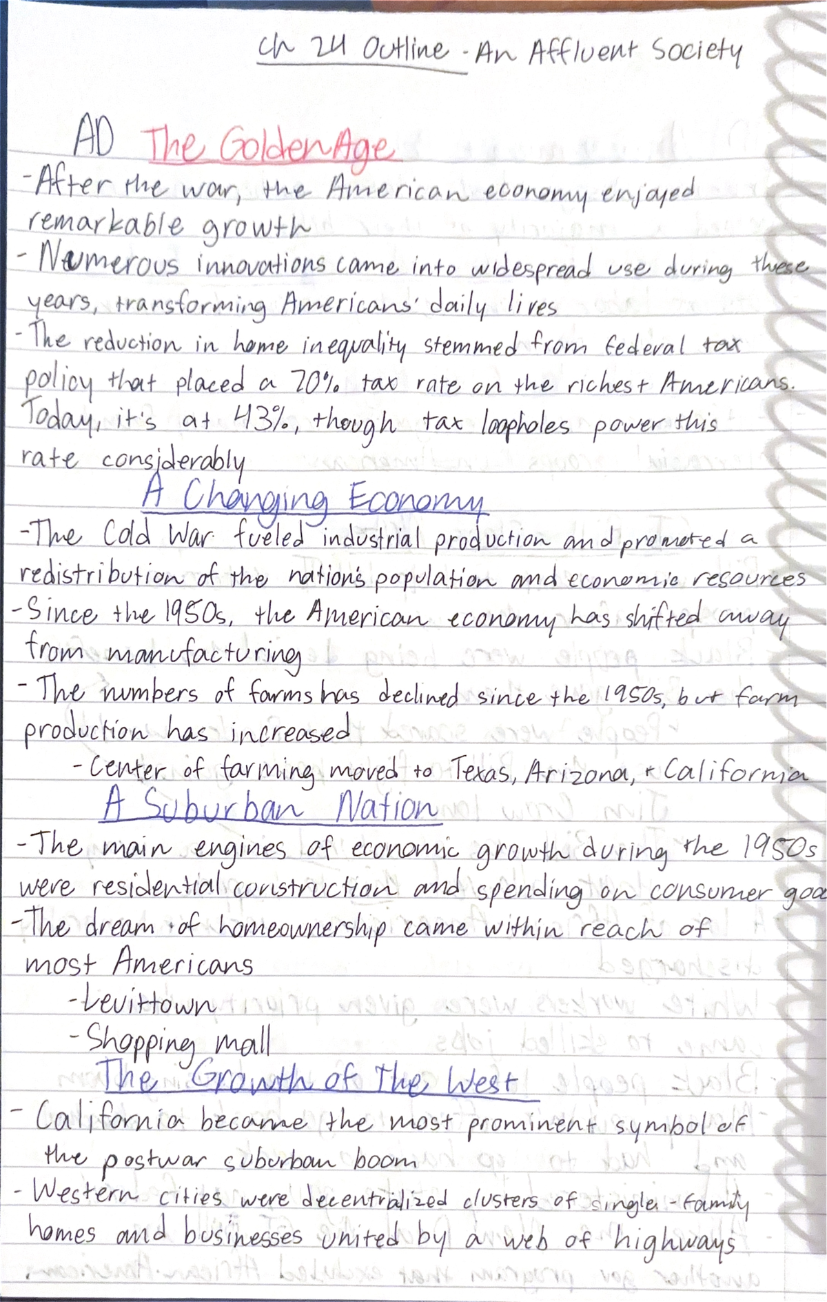 Ch 24 Outline: An Affluent Society in Post-War America - Give Me ...