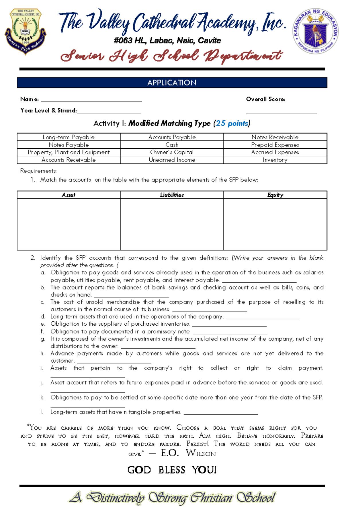 FABM Activity 1 (Week 1) Classifying Transactions - BS accountancy ...