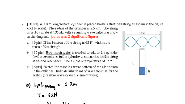 Physics 2 2: Standing Waves in a Cylinder under a Stretched String ...