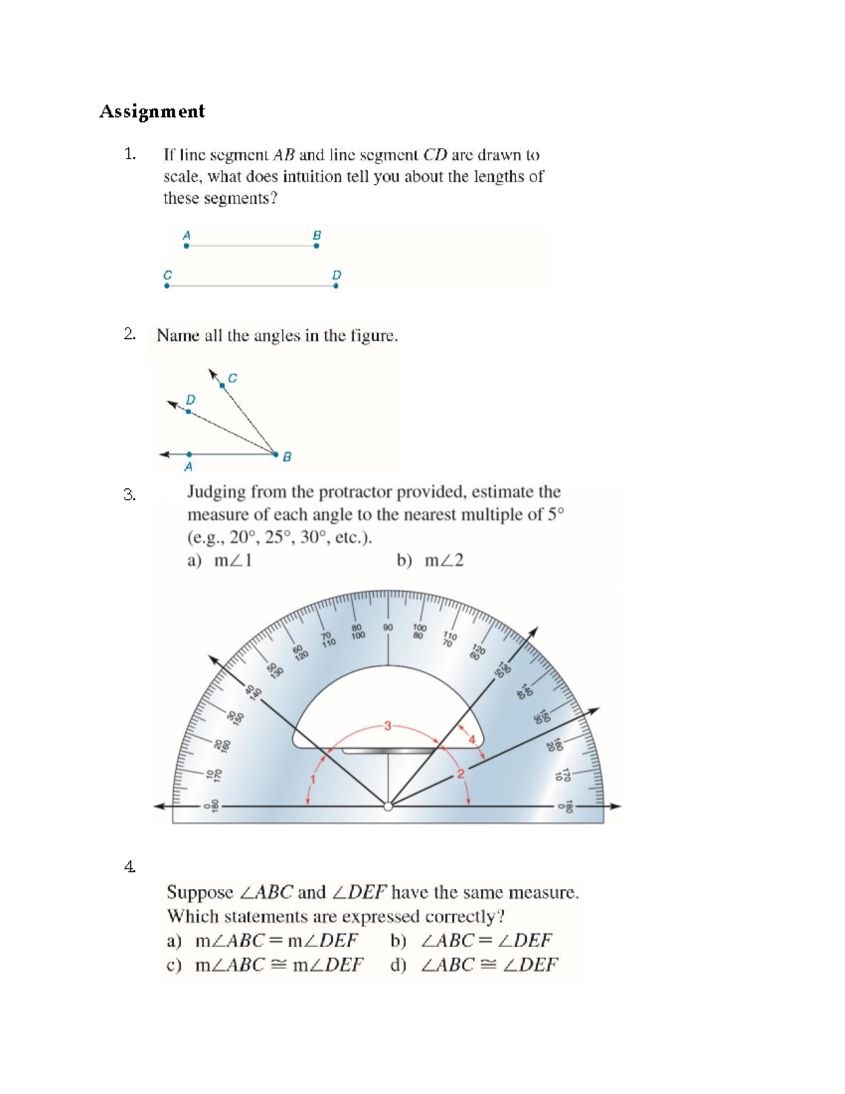 Assignment 1 - Geometry Angles and Line Segments Analysis - Studocu