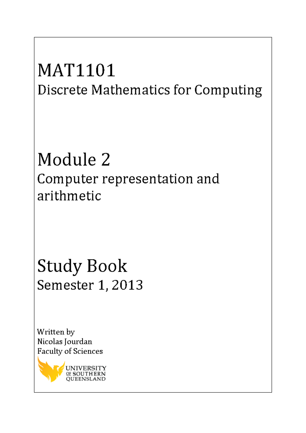 Module 2 Computer representation - MAT Discrete Mathematics for ...