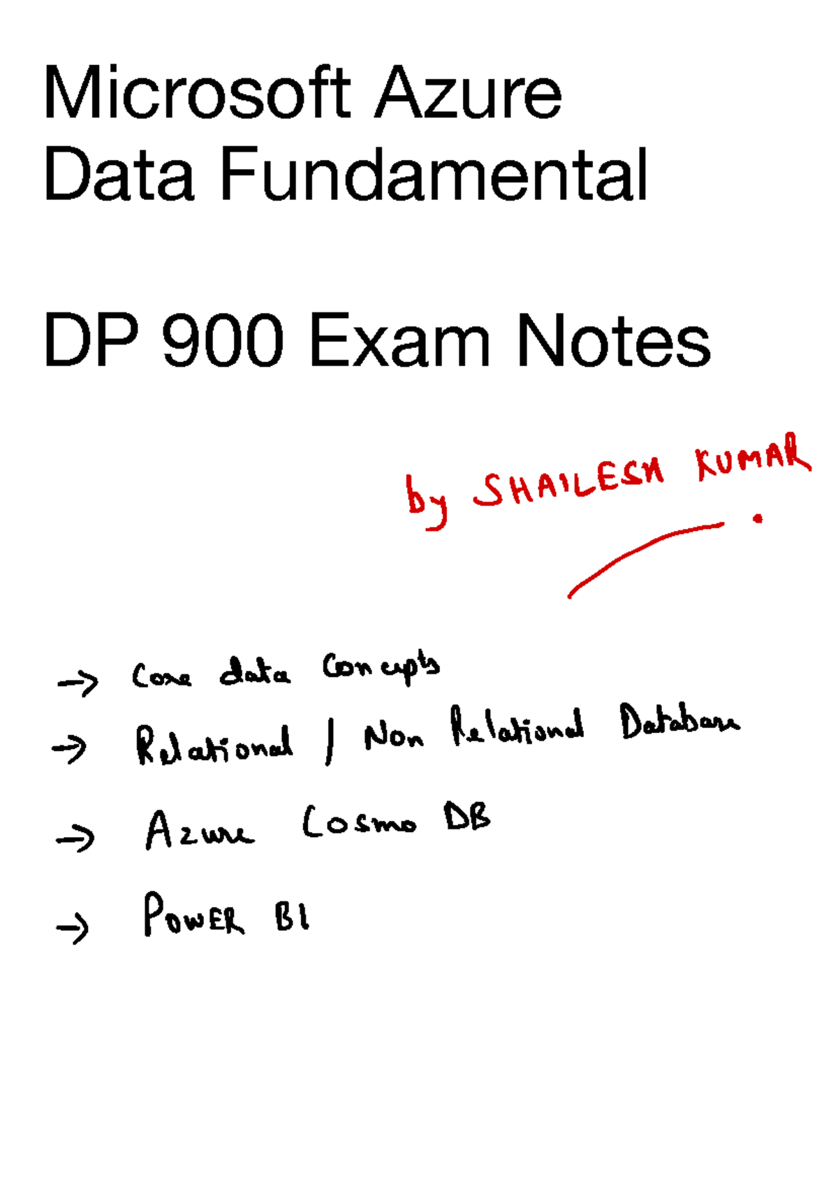 Azure Data Fundamentals DP-900 Exam Notes: Core Concepts & Services ...