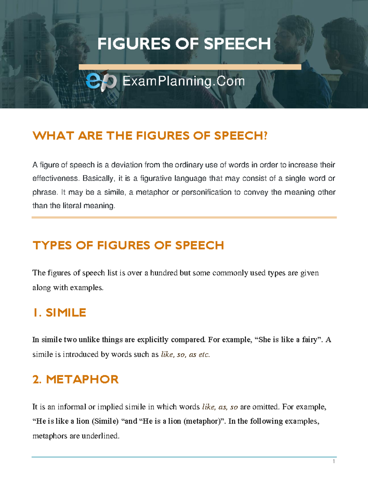 Figures of Speech - Lecture Notes for Exam PL001 - Studocu
