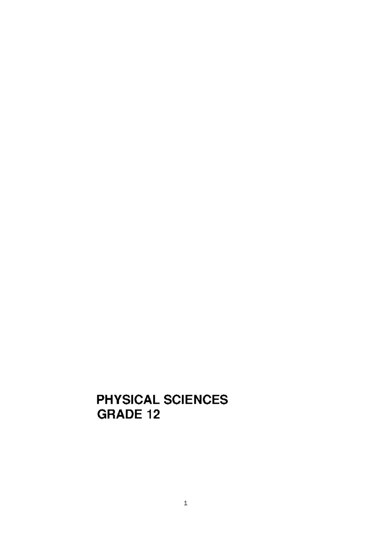 Grade 12 Physical Sciences Notes - PHYSICAL SCIENCES GRADE 12 Mechanics ...