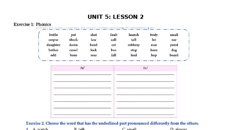 7-U5-L2: Vocabulary and Exercises on Food and Drink - Studocu