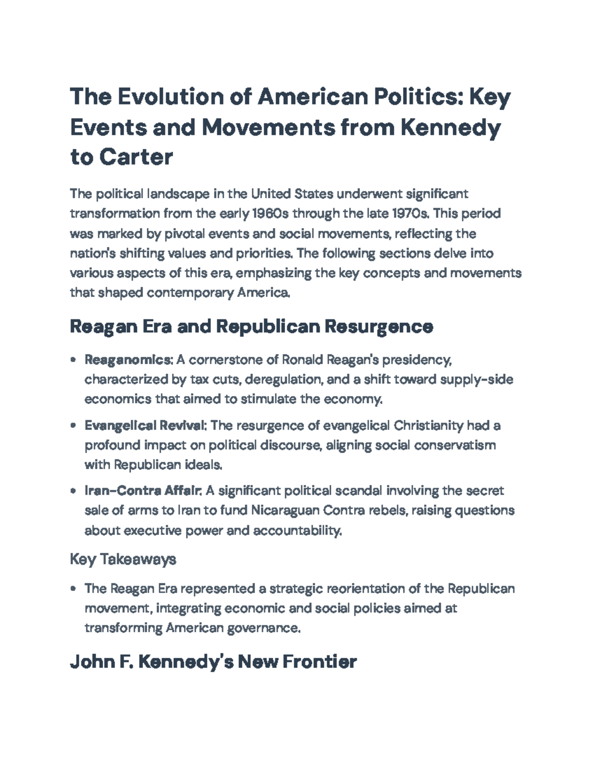 The Evolution of American Politics: Key Events from 1960s to 1970s ...