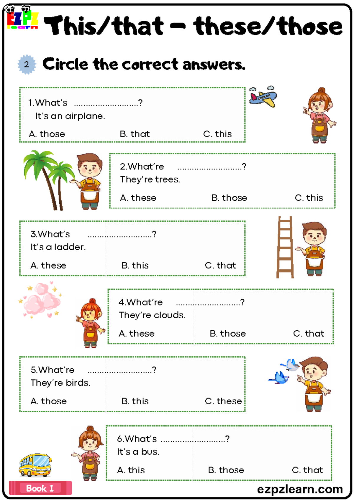 2 This That These Those: Circle the Answers Grammar Worksheet - Studocu