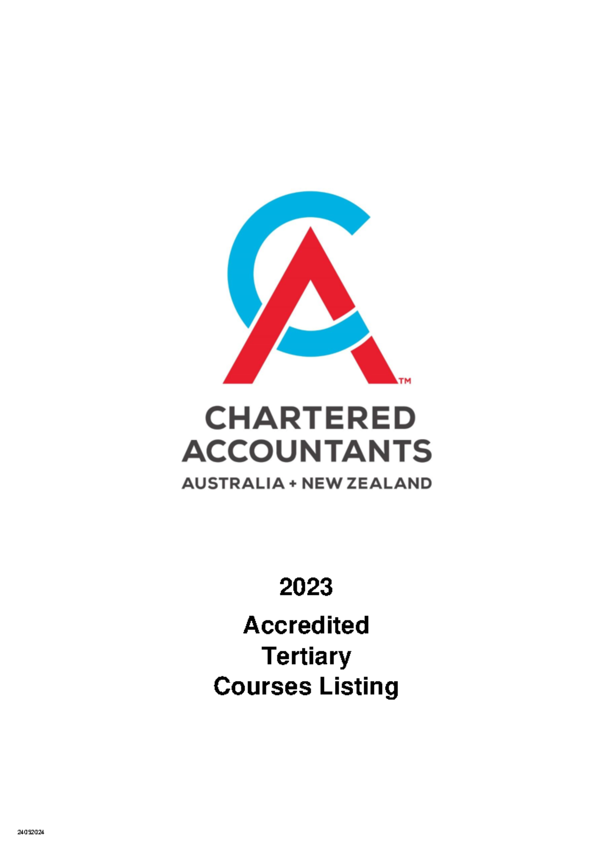 CA ANZ - Accredited Tertiary Courses Overview 2023 - Studocu