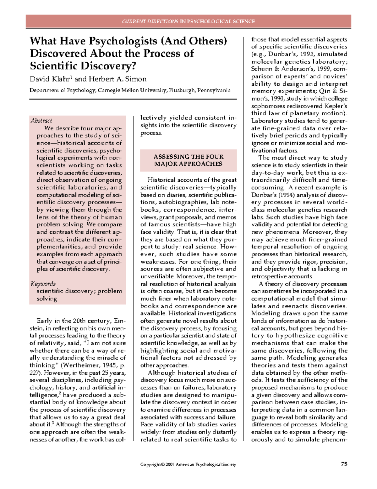 Understanding the Scientific Discovery Process in Psychology and Beyond ...