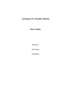 Physics Lab Report 1 Experimental Uncertainty and Data Analysis - Experiment 1: Experimental ...