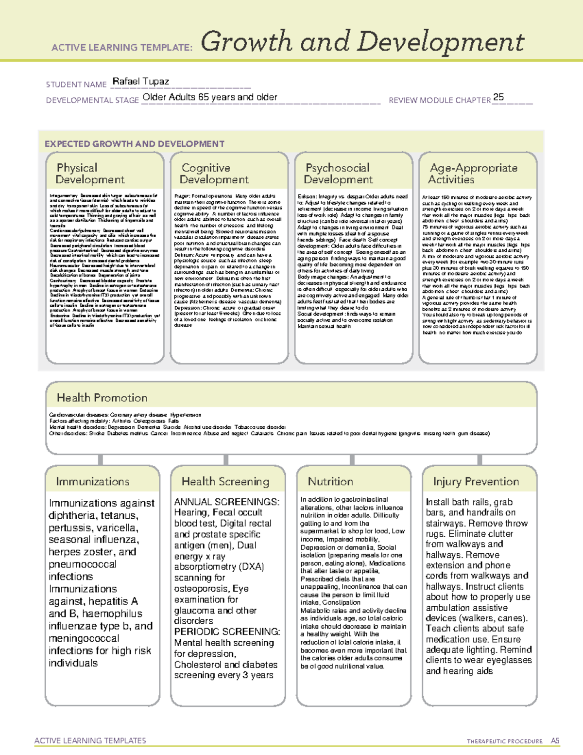ATI Aging Process - Health Promotion & Development in Older Adults ...