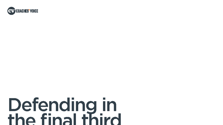 Luke Benstead Pro Coach Series: Defending in the Final Third Session ...