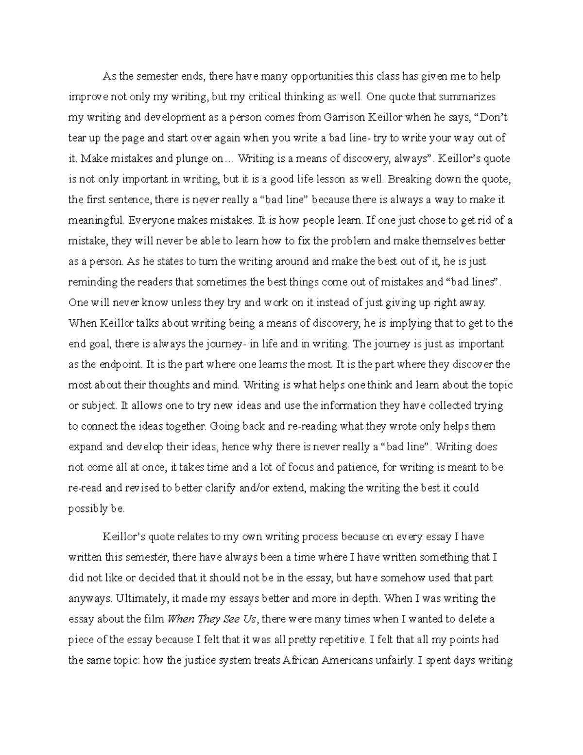 Critical Thinking Final Exam - As the semester ends, there have many ...