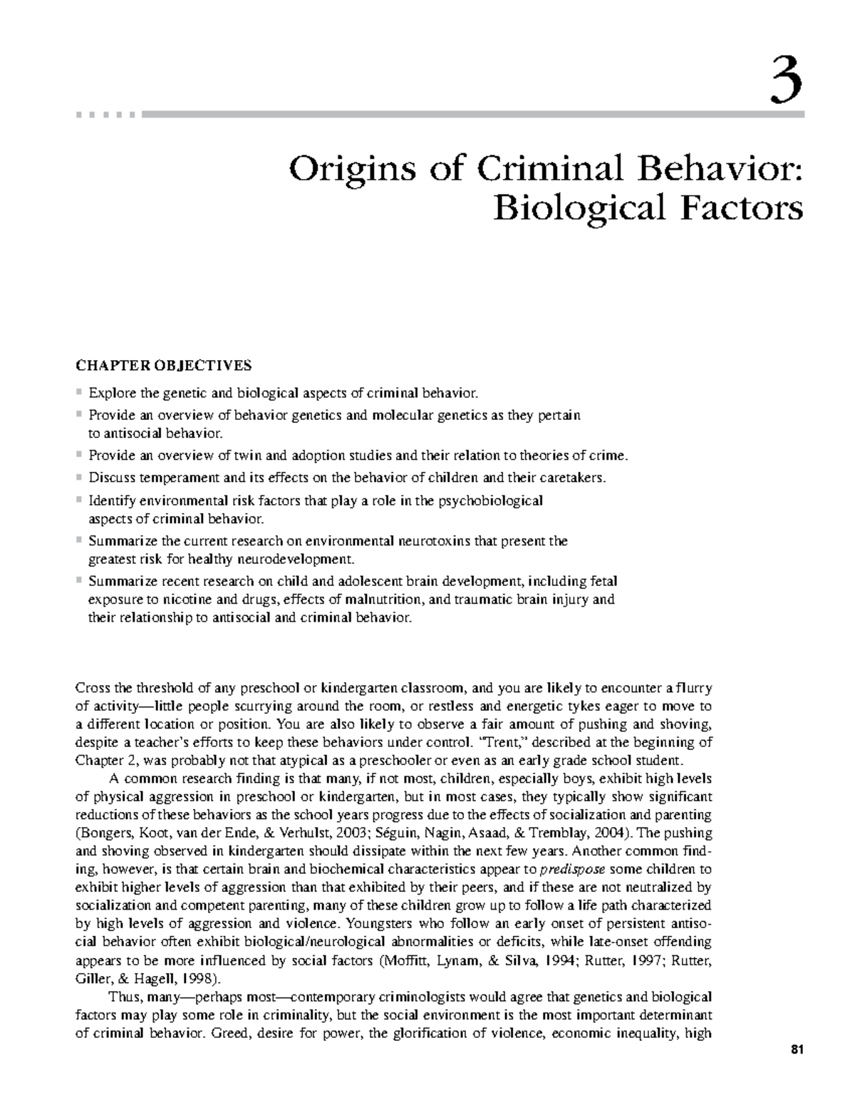 CFSD302 Theme 2 Biological Factors - 81 3 Origins of Criminal Behavior ...