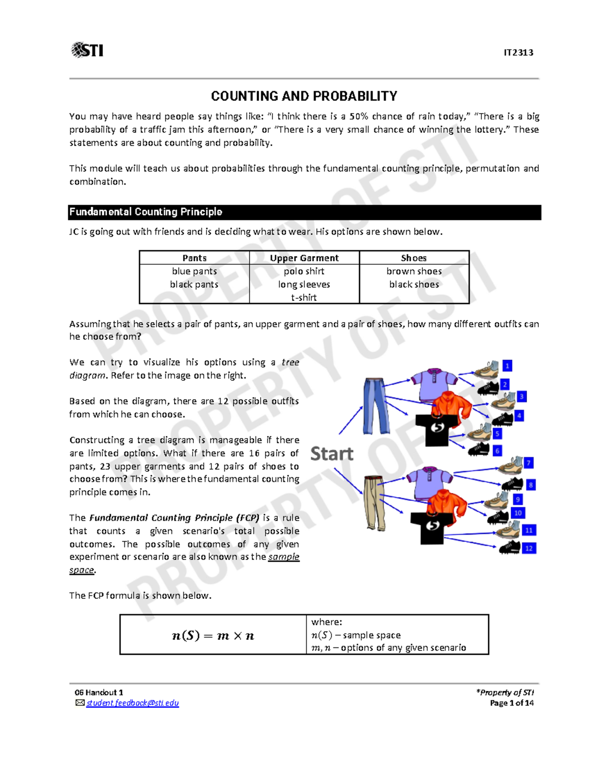 06 Handout 1: Counting and Probability Concepts and Examples - Studocu