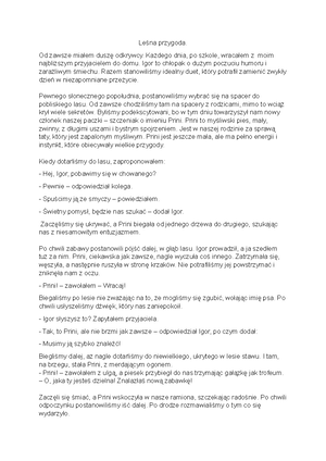 Opowiadanie z dialogiem dla kl. 5 - Piotrek na OTOMOTO - Studocu
