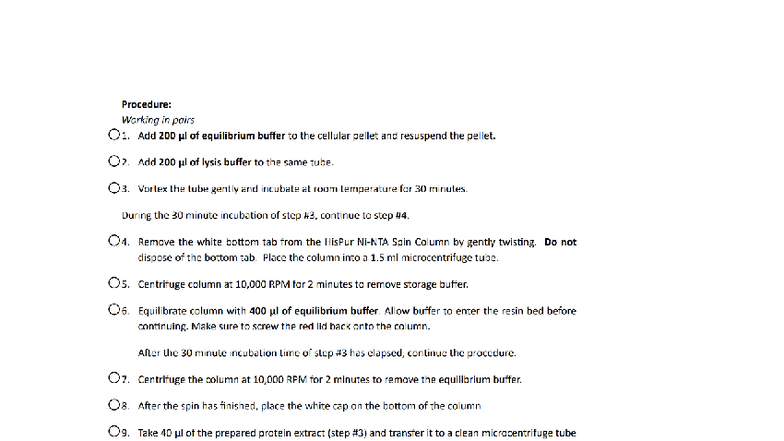 Exp. 5: Protein Extraction and Analysis Lab Procedure - Studocu