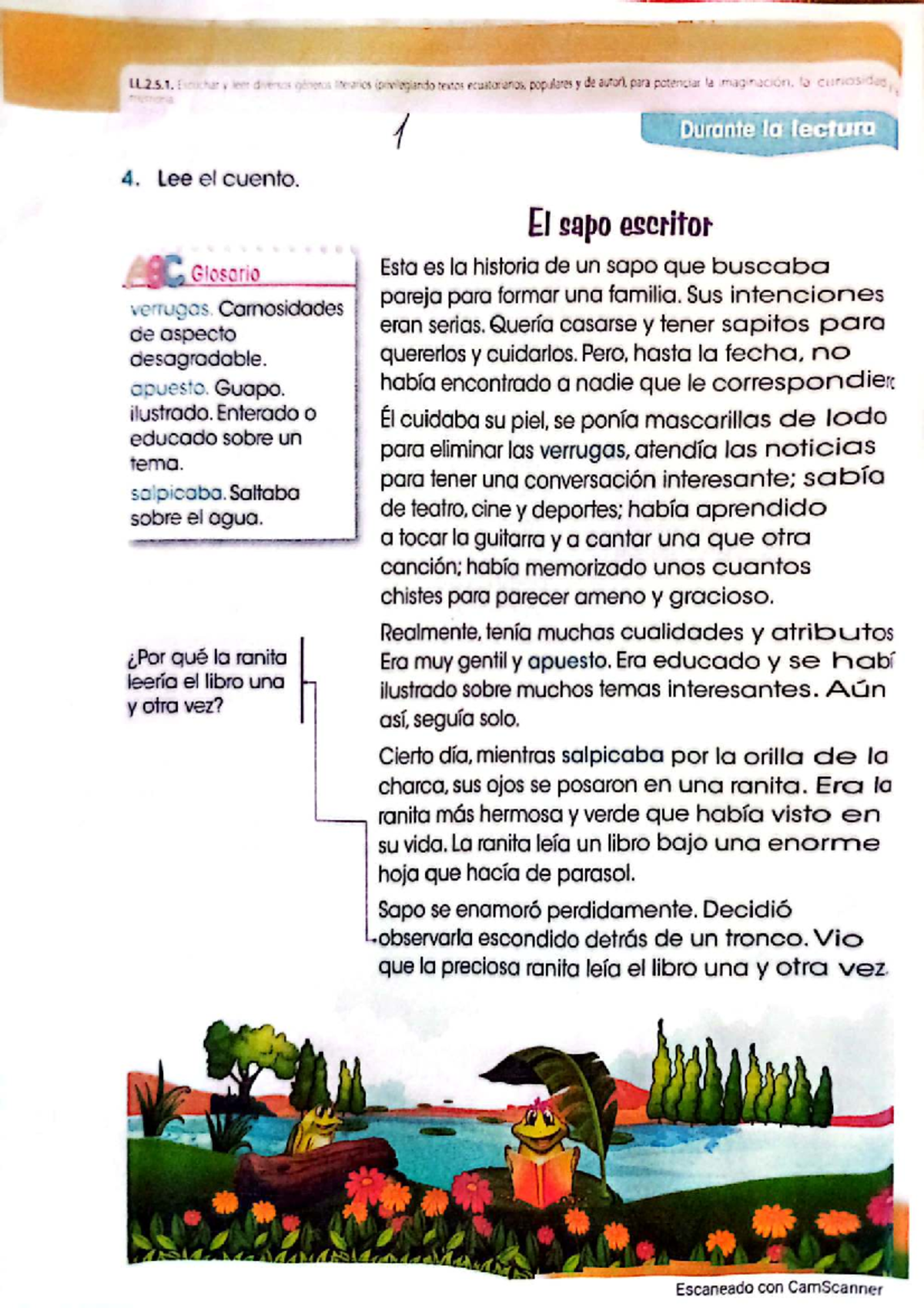 LL.2.5.1. Cuento: El Sapo Escritor y su Aventura Literaria - Studocu