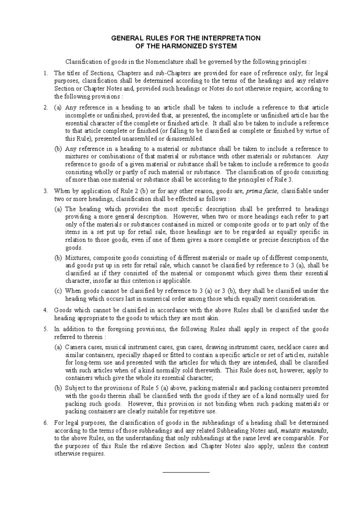 6 rules of harmonized system in classifying commodities and goods ...