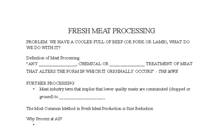 Fresh Meat Processing and Regulations: Safety, Quality, and Techniques ...