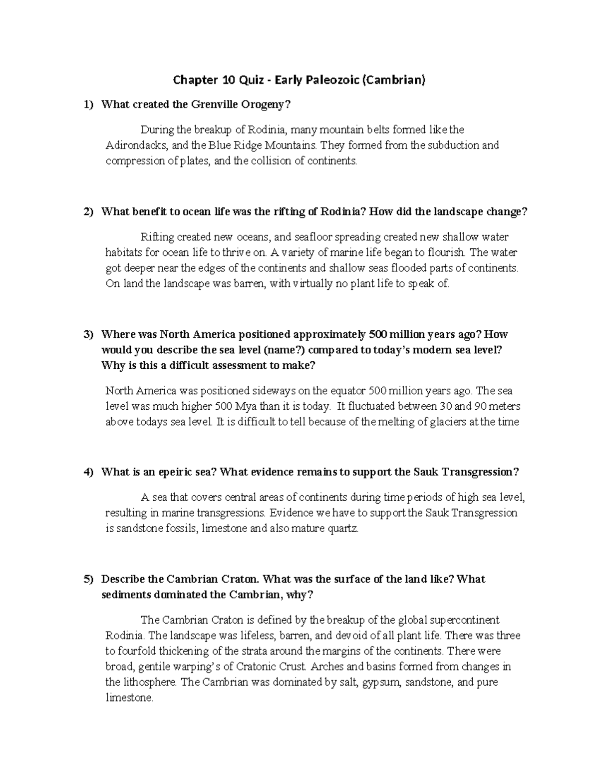 Ch 10 Quiz - Essay Question Quiz for Chapter 10. - Chapter 10 Quiz ...