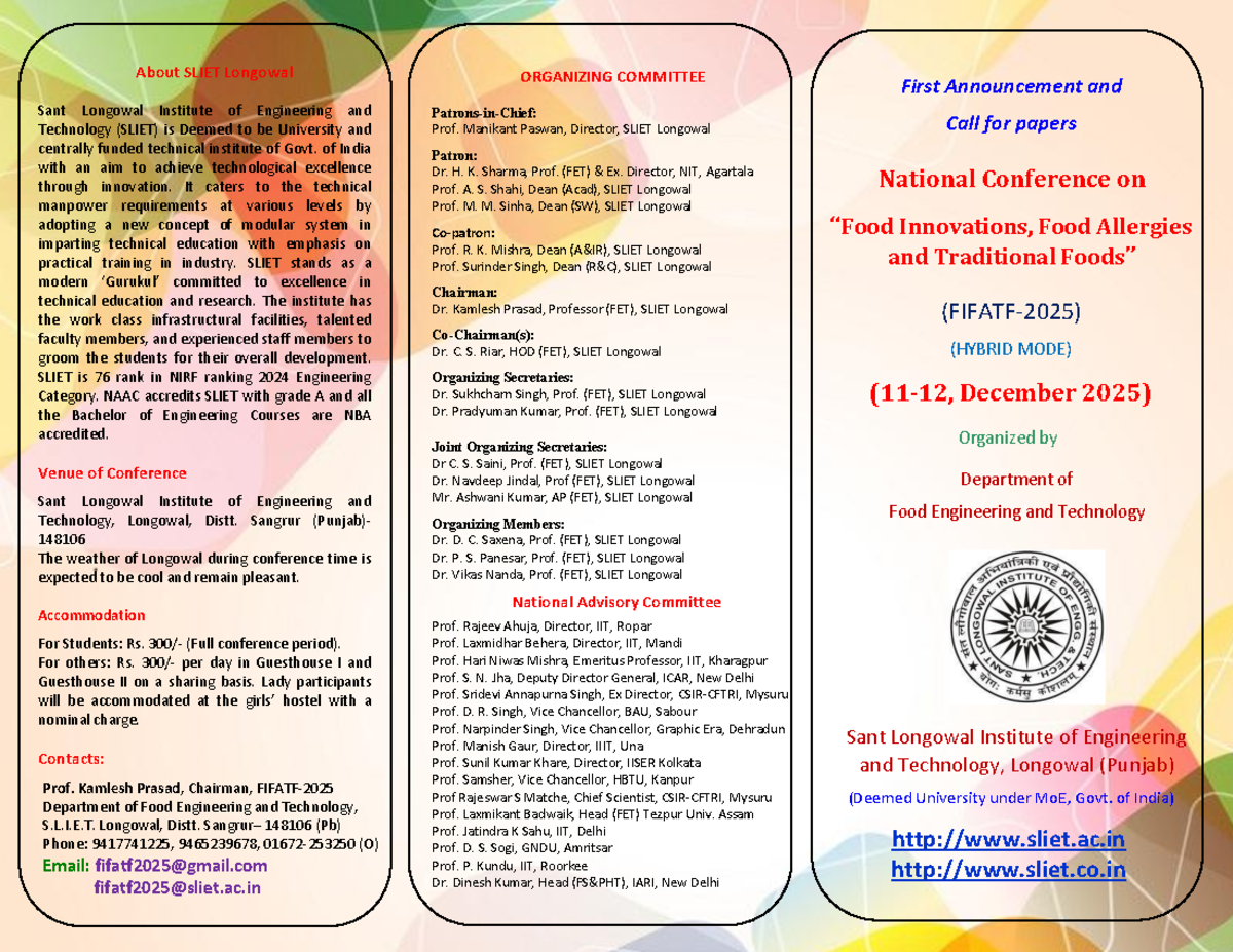 National Conference on Innovations in Food Allergies - FET 2025 - Studocu