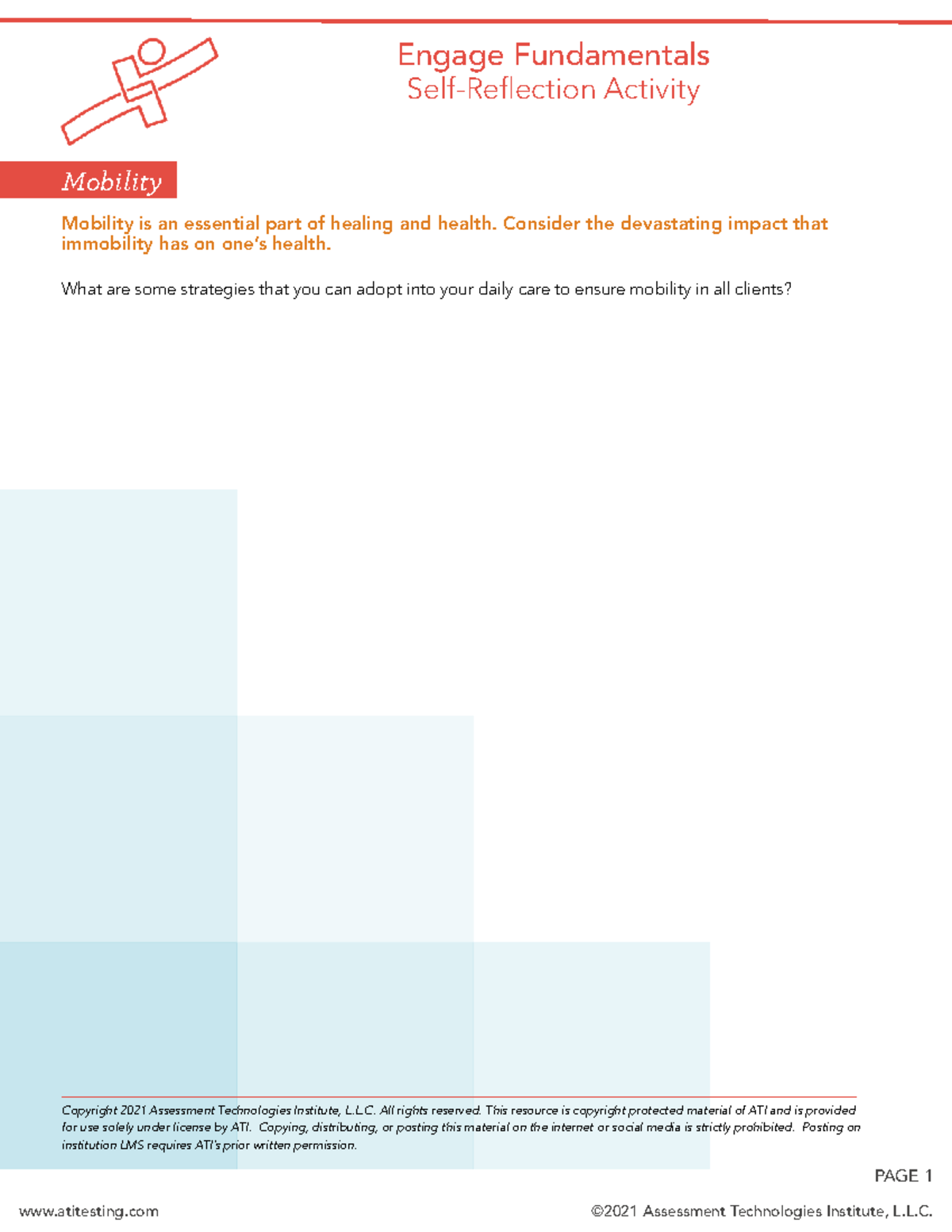 Engage Fundamentals Mobility Self-Reflection Activity - atitesting ...