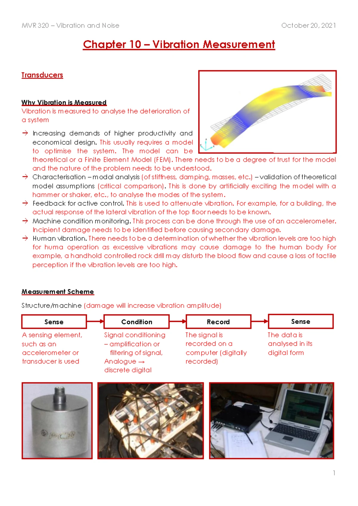 MVR 320 Chapter 1 - Understanding Mechanical Vibration Basics - Studocu